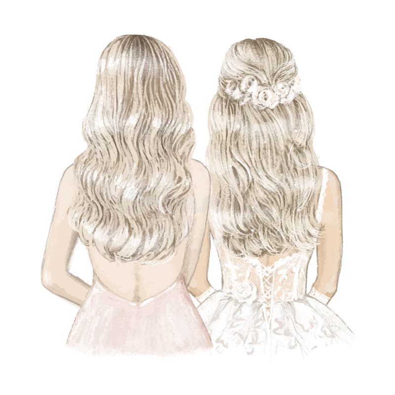 Sposa E Damigella Di Sposa Fianco a Fianco Nell'invito a Un Matrimonio ...