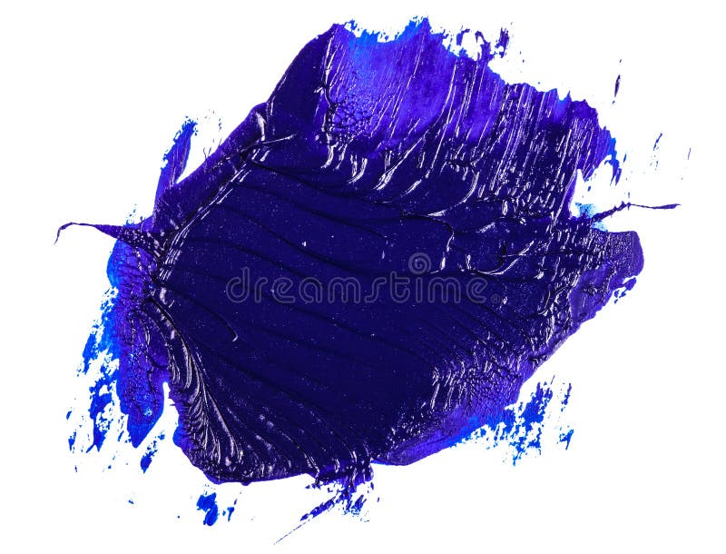 Spot of Blue Oil Paint on a White Stock Photo - Image of gouache ...