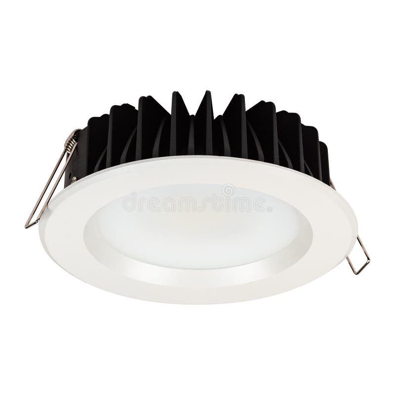 Spot Ceiling Led Light Isolated on White Stock Photo - Image of diode ...