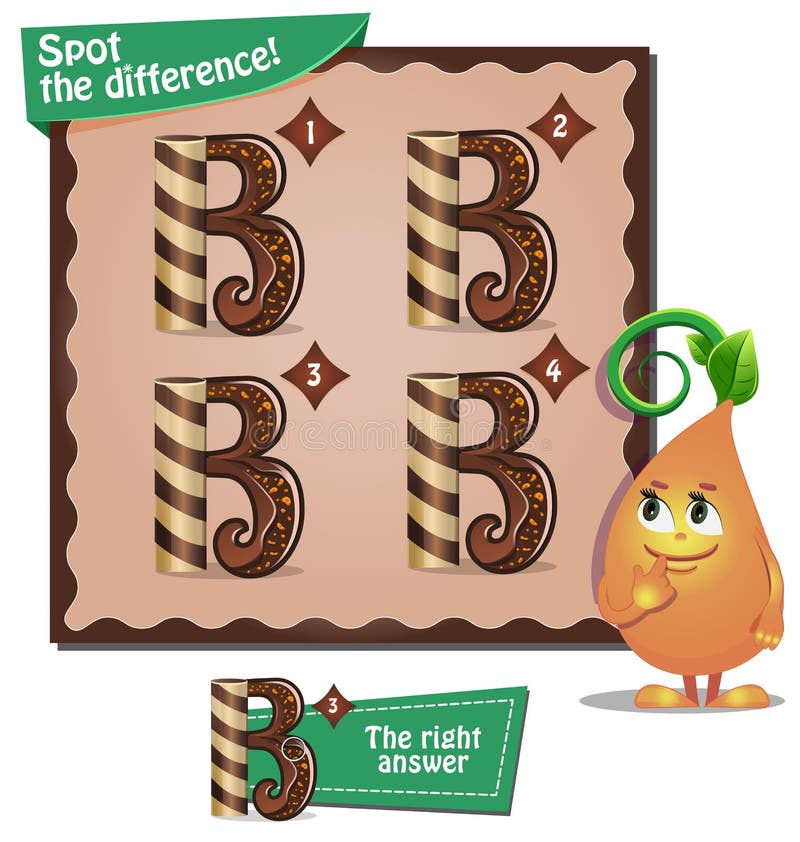 Spot the Difference Letters B Stock Illustration - Illustration of ...