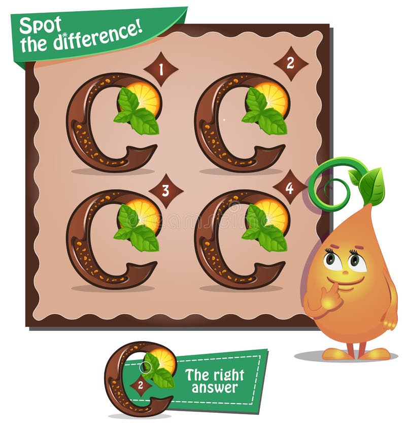 Spot the Difference Letters C2 Stock Illustration - Illustration of ...
