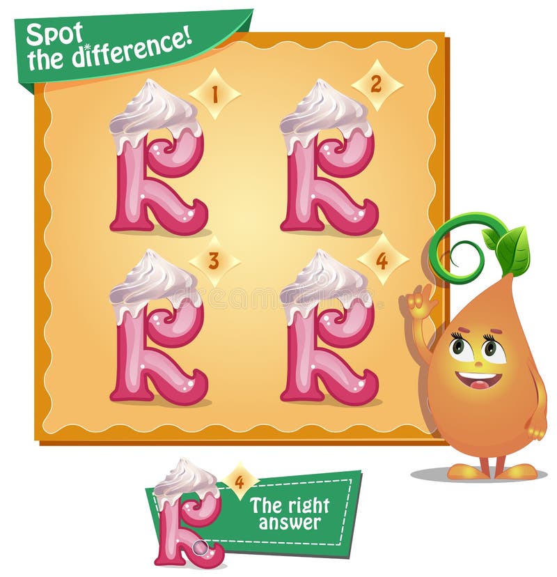 Spot the Difference Letters R Stock Illustration - Illustration of ...