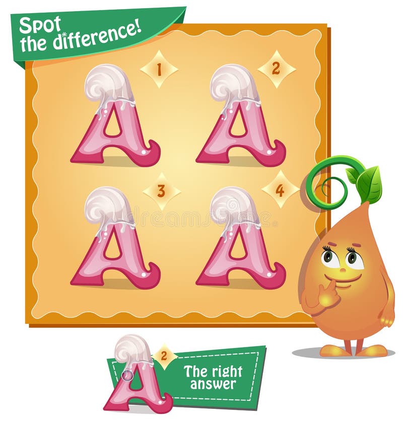 Spot the Difference Letters a Stock Illustration - Illustration of ...
