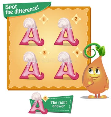 Spot the Difference Letters a Stock Illustration - Illustration of ...