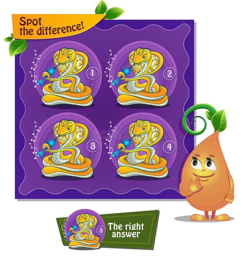 Spot Difference Snake Stock Illustrations – 11 Spot Difference Snake ...