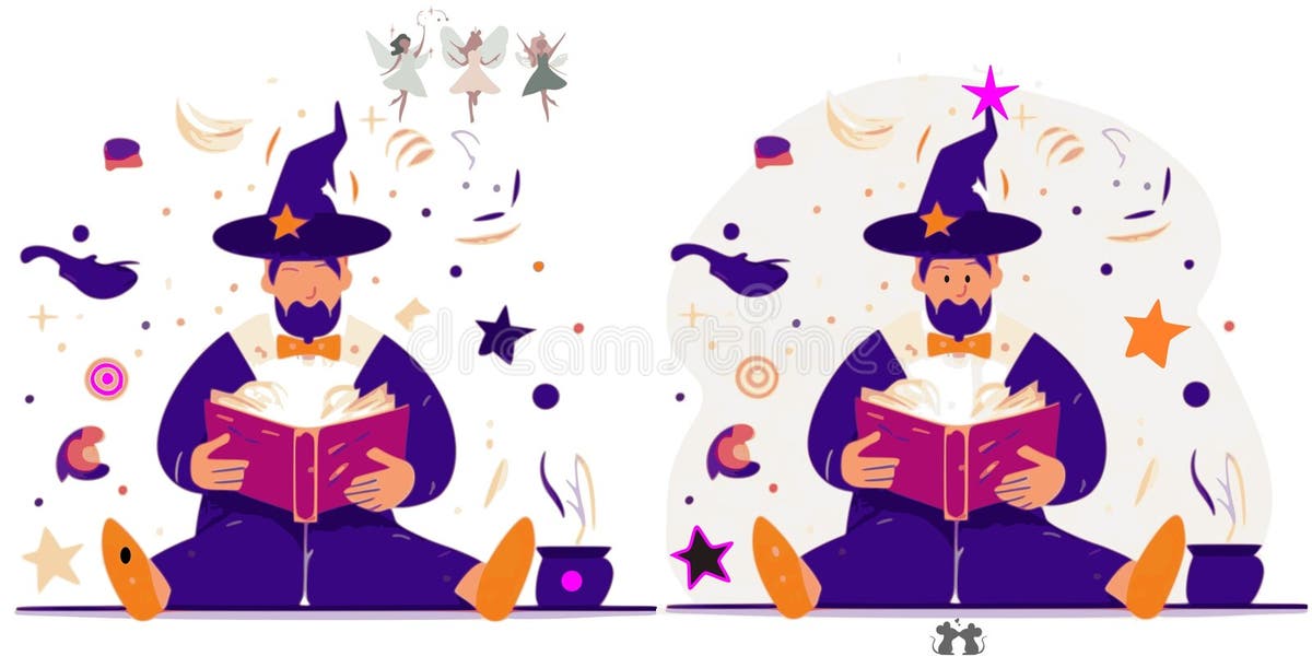 Wizard Find Difference Stock Illustrations – 54 Wizard Find Difference ...