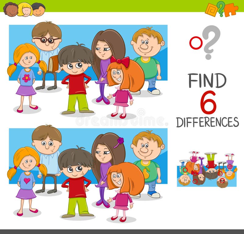 Spot The Differences Activity Stock Vector - Illustration of character ...