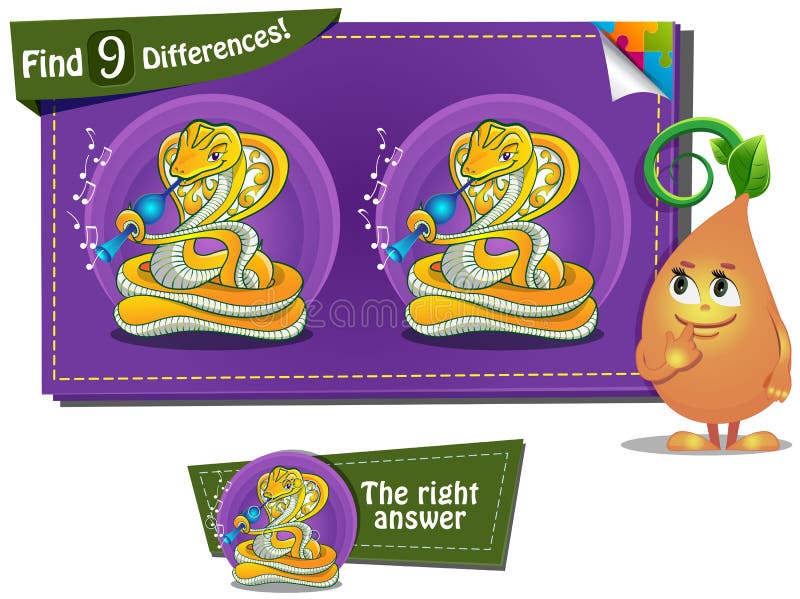 Spot 9 Differences Snake Stock Illustrations – 2 Spot 9 Differences ...