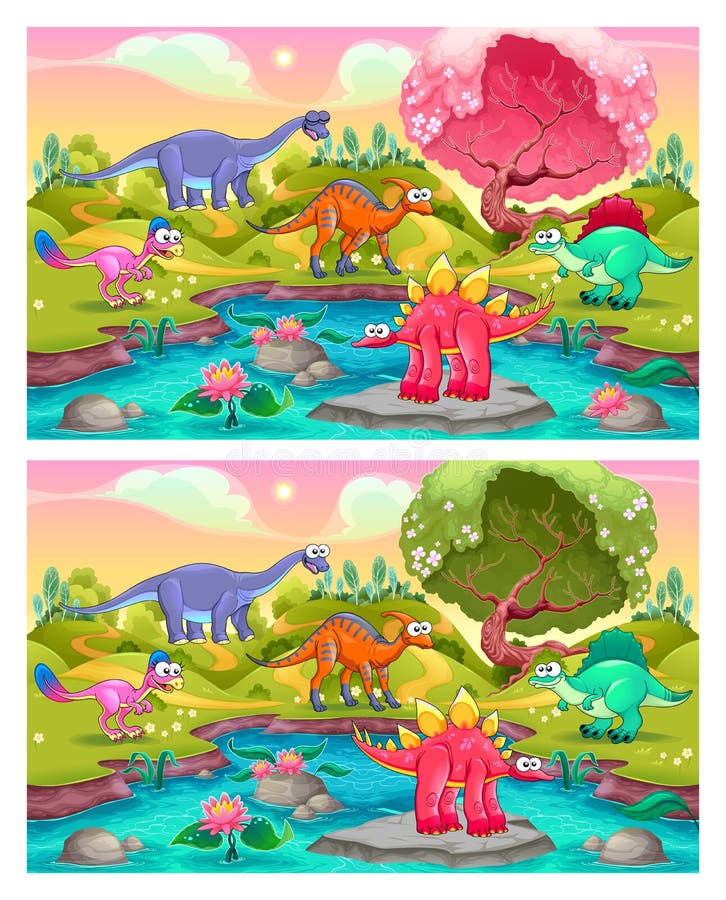 Spot the differences stock vector. Illustration of cartoon - 55840871
