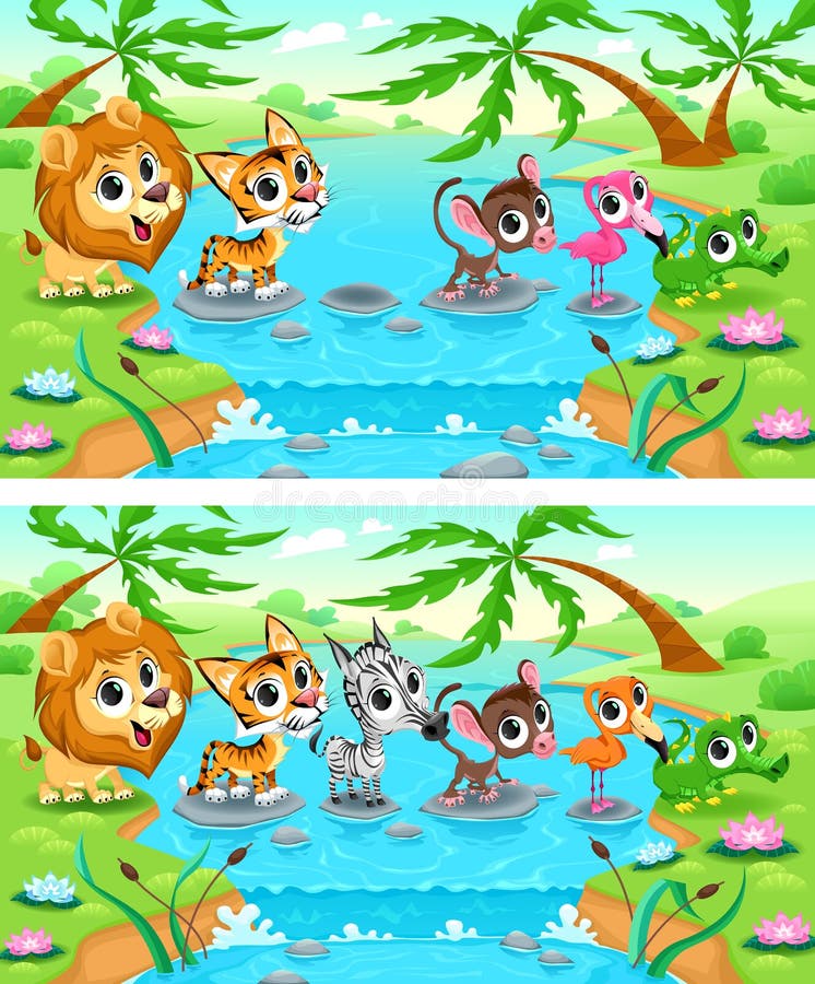Spot the differences stock vector. Illustration of nature - 61520586