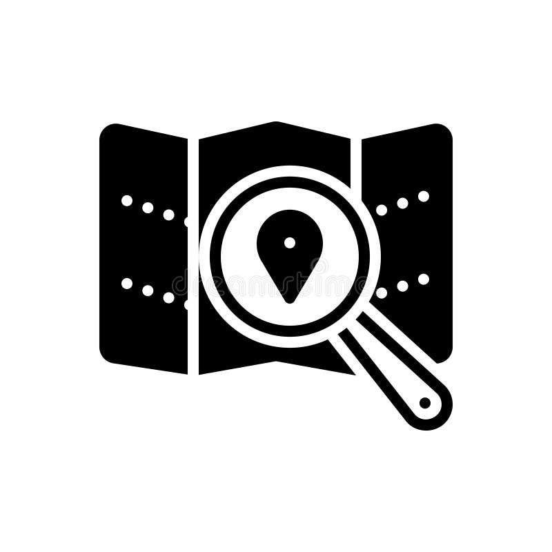 Black Solid Icon for Spot, Magnifier and Search Stock Vector ...