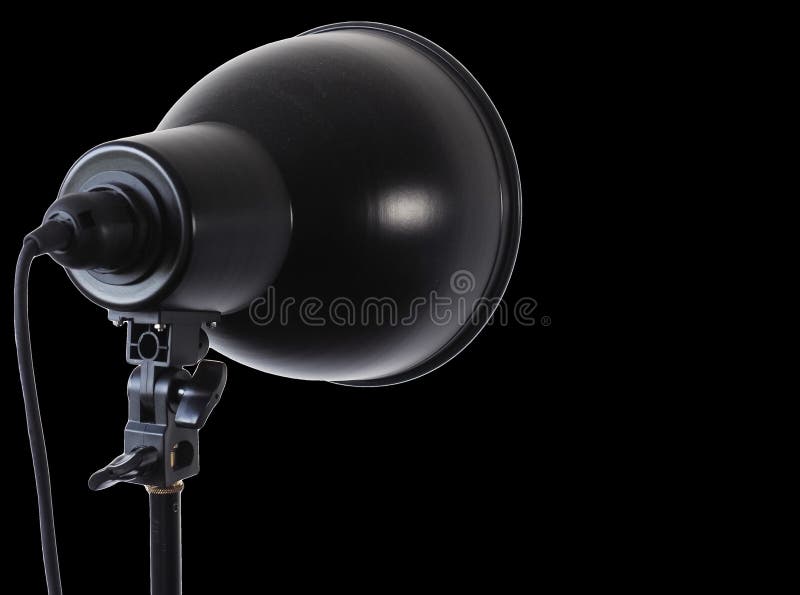 Spot Light in Photographer Studio Over Black Stock Photo - Image of ...