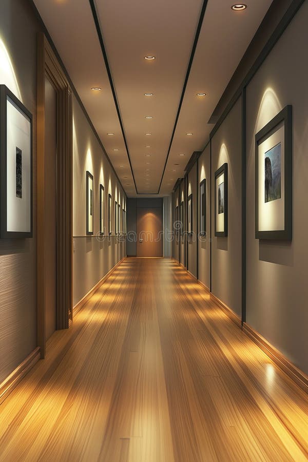 Spot Lights Casting Light Over Art Frames on the Walls. Empty ...