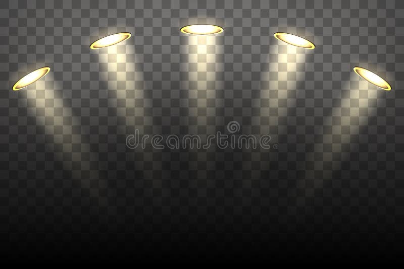 Spot Lights on Transparent Background Stock Vector - Illustration of ...