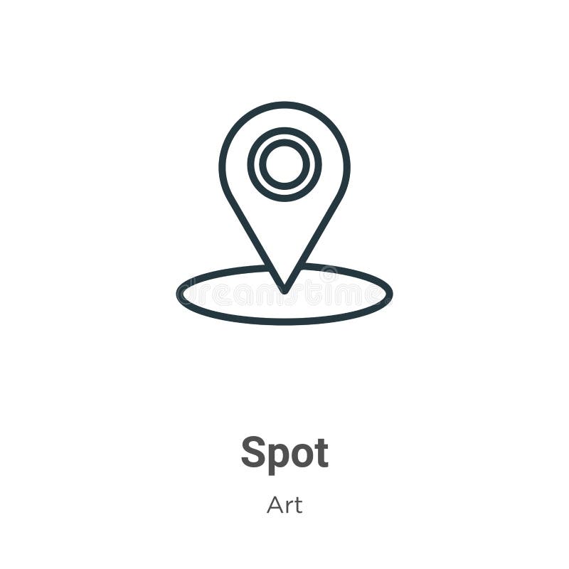 Outline Spot Vector Icon. Isolated Black Simple Line Element ...
