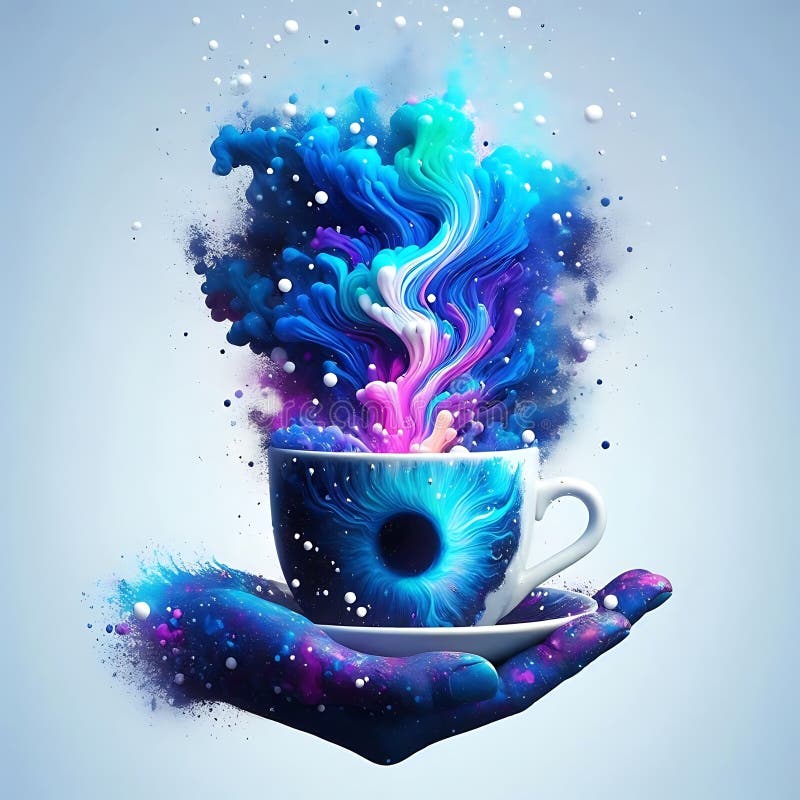 Spot Paint Splatter Coffee Mug Art - Blue and Purple Gradient ...
