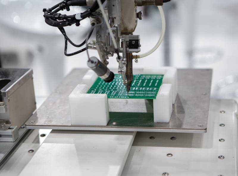 Spot soldering on PCB stock photo. Image of component - 329402318