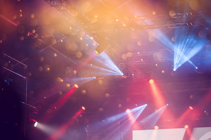 Spot Stage Lights at Concert Stock Image - Image of heads, equipment ...