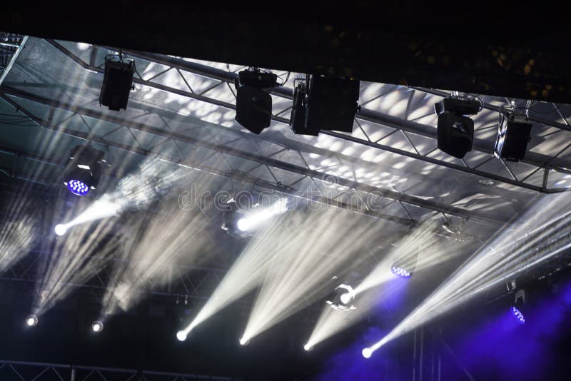 Spot Stage Lights at Concert Stock Image - Image of heads, equipment ...