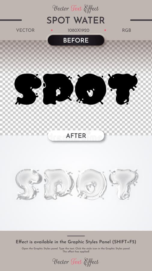 Spot Text Effect, Graphic Style. Vector Mockup and Template Stock ...