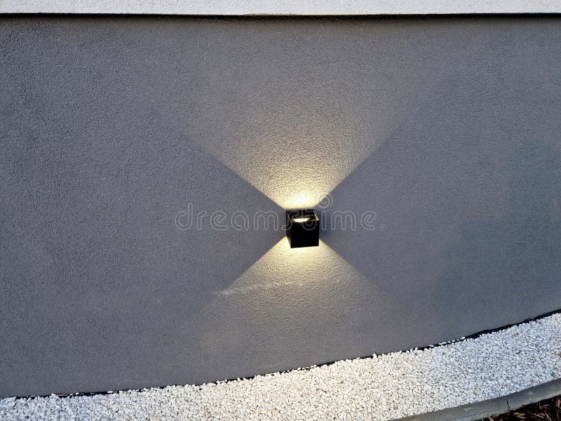 The Spot Wall Light Illuminates the Wall of the Facade of the House in ...