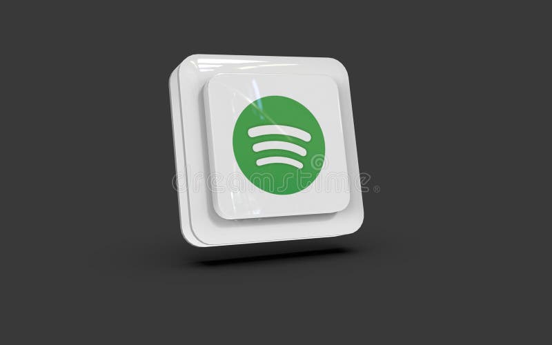 Spotify App Button Rendering, Logo in Dark Background Editorial Image ...