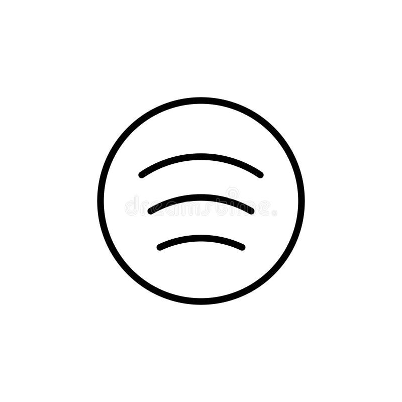 Spotify Icon Thin Vector Set Stock Vector - Illustration of isolated ...