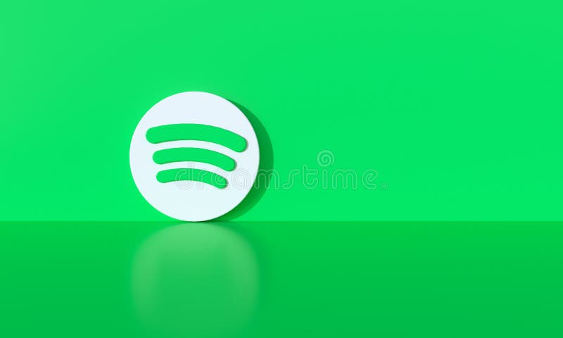 Spotify Logo with Space for Text and Graphics on Green Background. Top ...