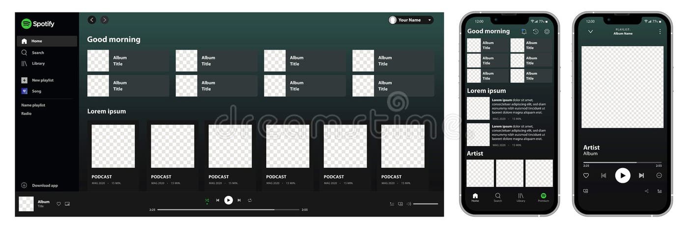 Spotify Template Vector Stock Illustrations – 77 Spotify Template ...