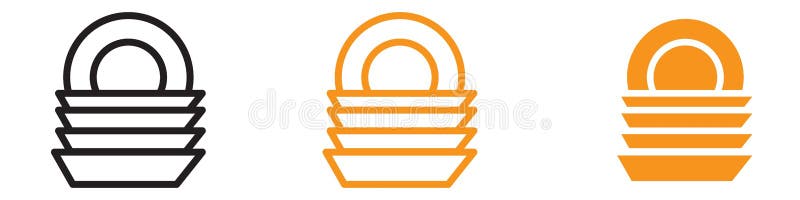Spotless Clean Stack Plates Icon for Kitchen Hygiene, Restaurant ...