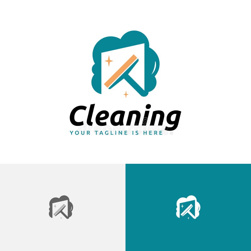 Spotless House Window Cleaner Cleaning Service Logo Template Stock ...