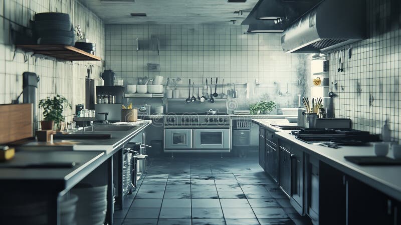 Spotless Restaurant Kitchen Equipped with Professional Culinary Tools ...