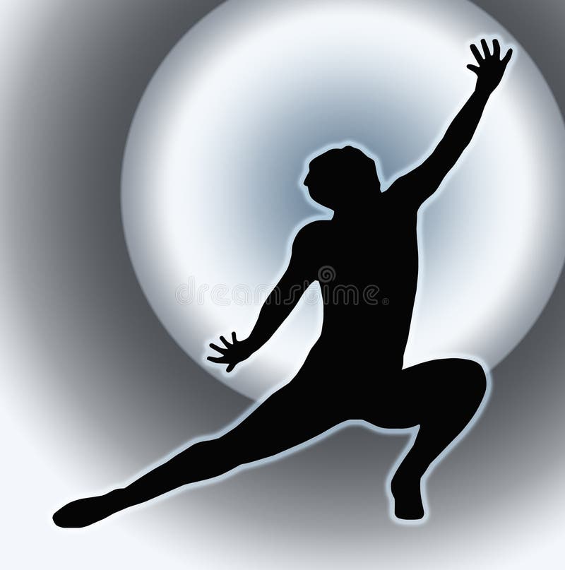 Spotlight Back Dancing Lady Kneeling Spread Leg Stock Illustration ...