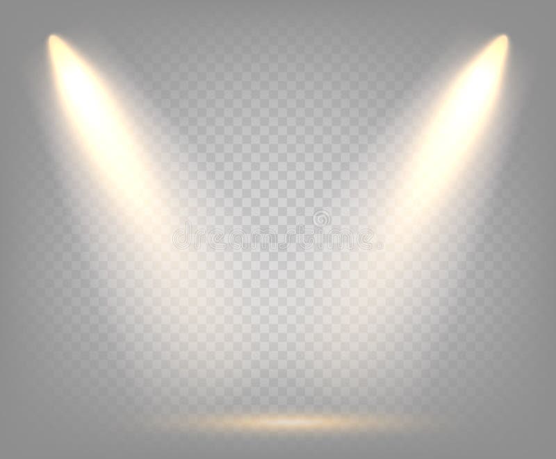 Spotlight Beam Isolated on Transparent Stock Vector - Illustration of ...