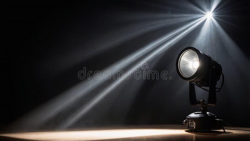 Spotlight Beaming a Focused Light in a Dark Environment with Visible ...