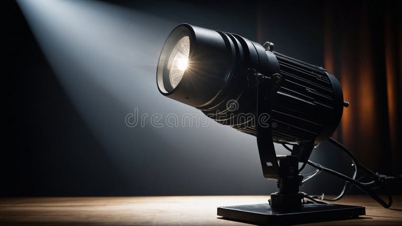 Spotlight Beaming a Focused Light in a Dark Environment with Visible ...