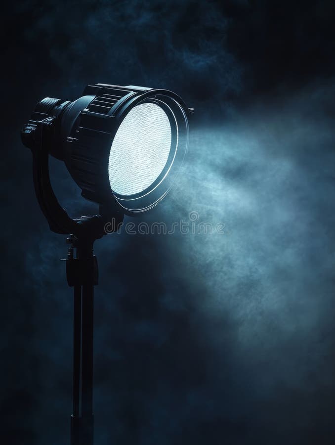 Spotlight Beaming through Mist in a Dark Setting. Stock Photo - Image ...