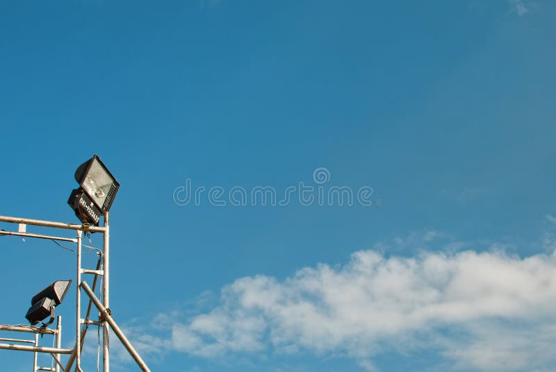Spotlight and blue sky stock photo. Image of dusk, nature - 48906012