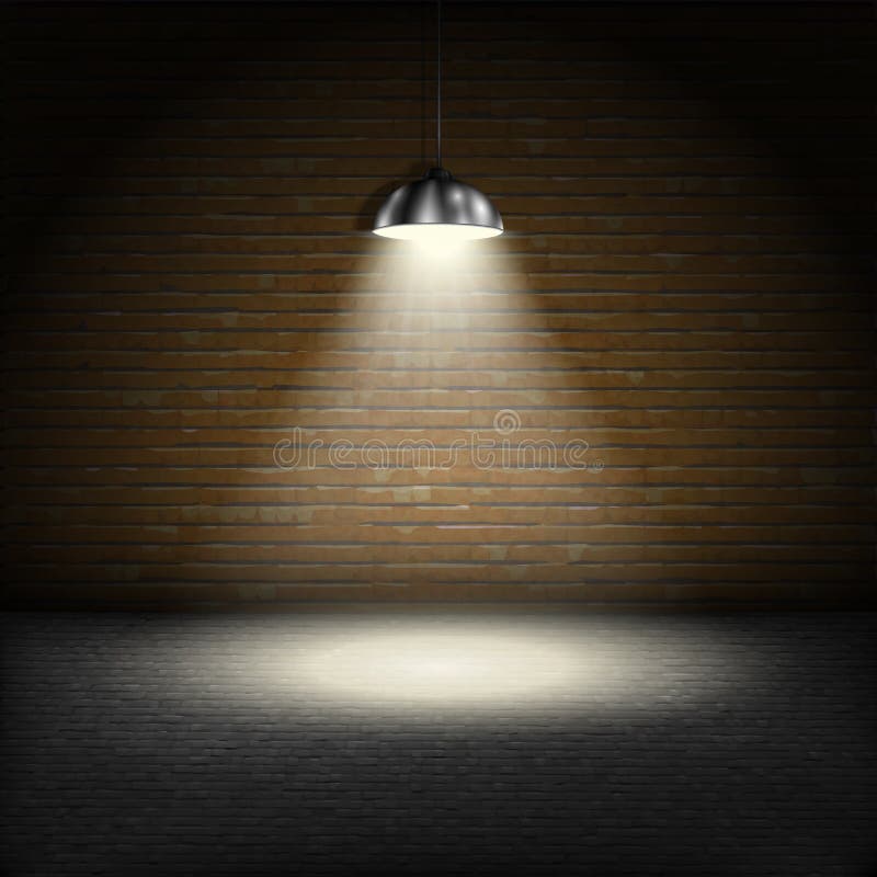 Spotlight Frame on a Brick Wall Background Stock Photo - Image of beam ...