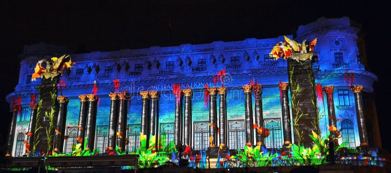 Bucharest by night editorial stock photo. Image of building - 71017668