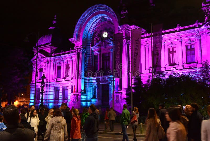 Spotlight Bucharest International Light Festival Editorial Stock Image ...