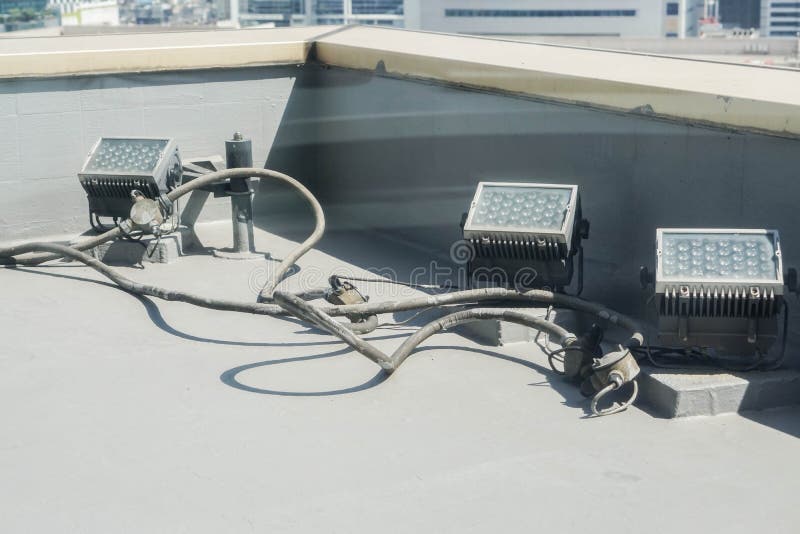 Spotlight on the building stock image. Image of business - 86205017