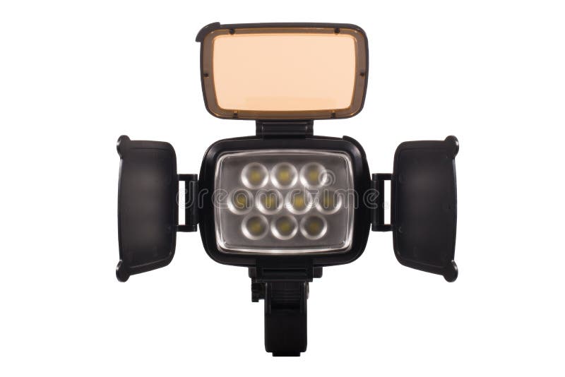 Spotlight, on-camera LED Light, Isolated on White Background Stock ...