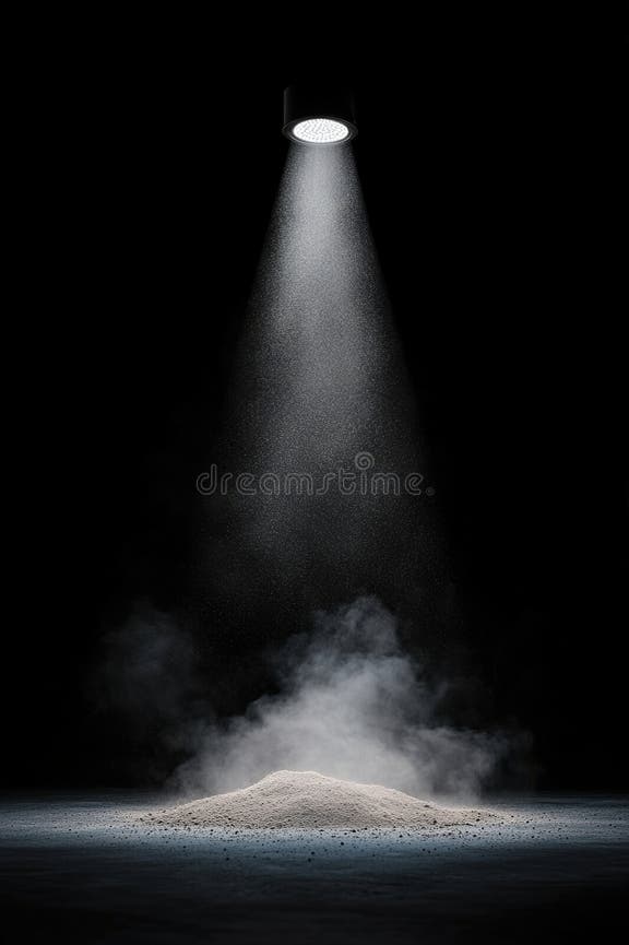 A Spotlight Casts a Focused Beam on Subtle Floating Dust Particles ...