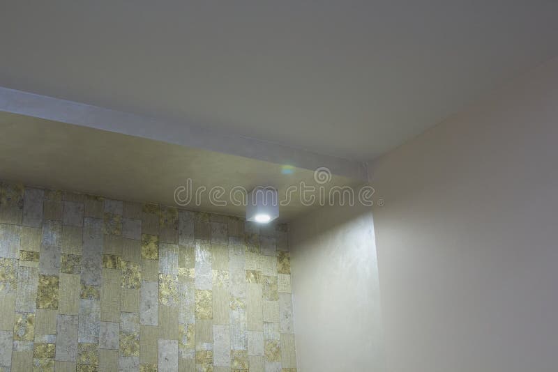 Spotlight on the Ceiling,a Spotlight Shines on the Ceiling with a ...