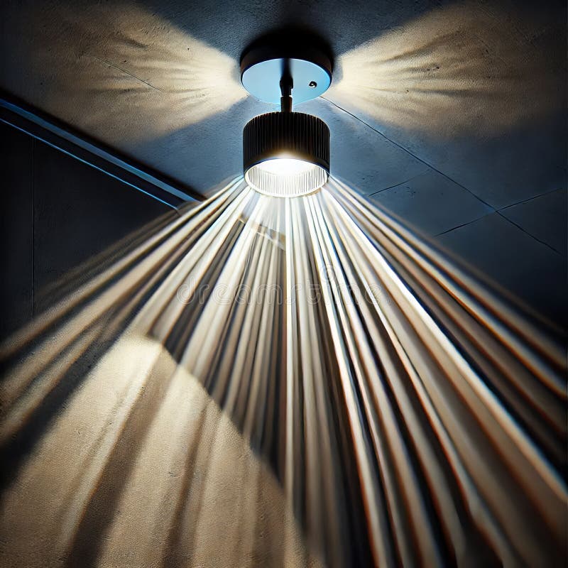 Spotlight on Ceiling a Single Spotlight on the Ceiling Casting a Stock ...