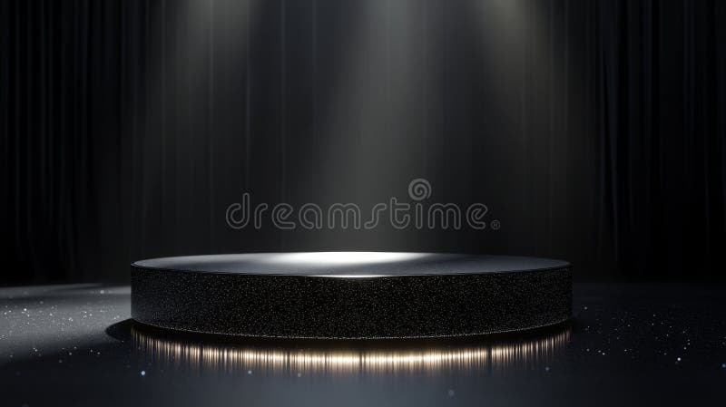 Spotlight on a Circular Stage with Dramatic Lighting Effects Stock ...
