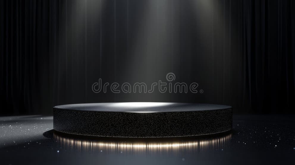 Spotlight on a Circular Stage with Dramatic Lighting Effects Stock ...