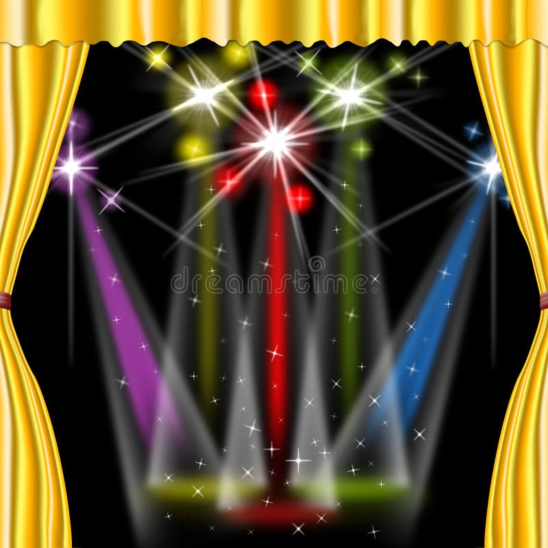 Spotlight Color Shows Stage Lights and Beam Stock Illustration ...