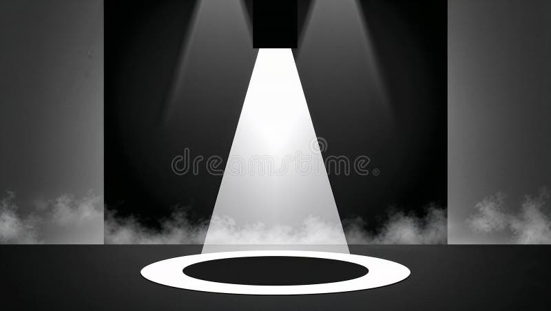 Spotlight Creating Focused Circle of Light on Dramatic Stage Stock ...